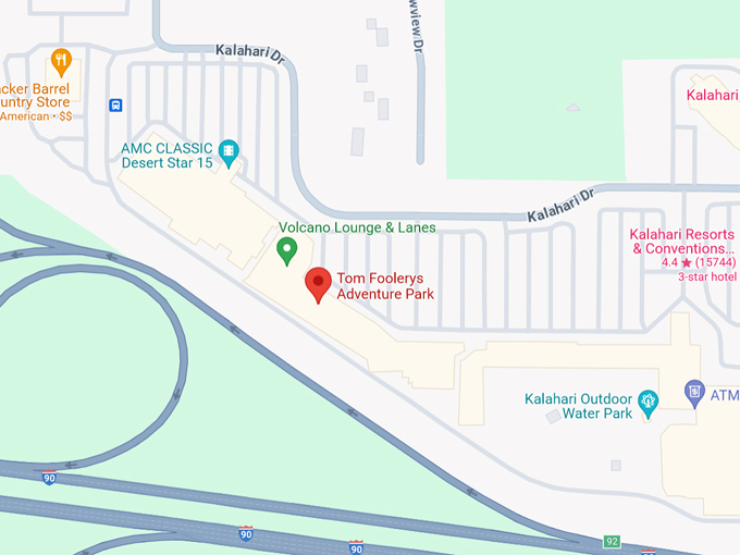 Tom Foolerys Adventure Park 10 Map