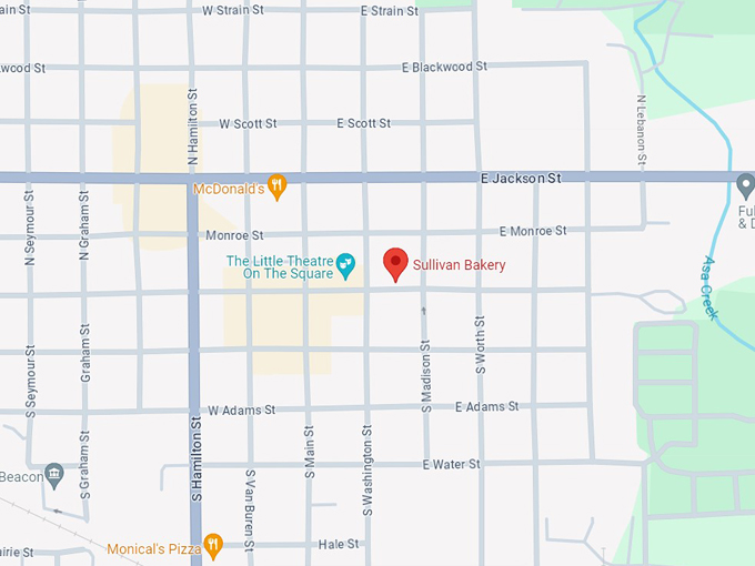 Traditional Sullivan Bakery 10 map