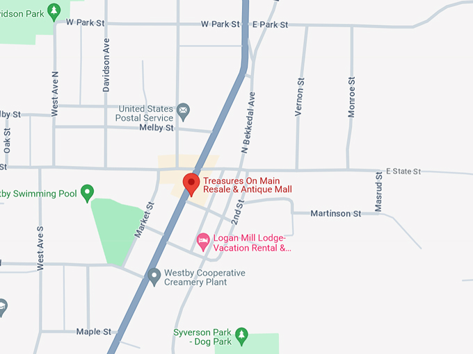 Treasures On Main Resale & Antique Mall 10 Map