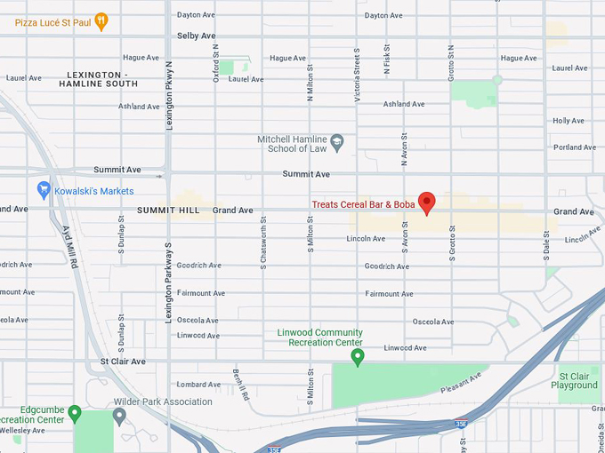 Treats Cereal Bar & Boba 10 map