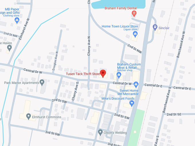 Tusen Tack Thrift Store 10 map