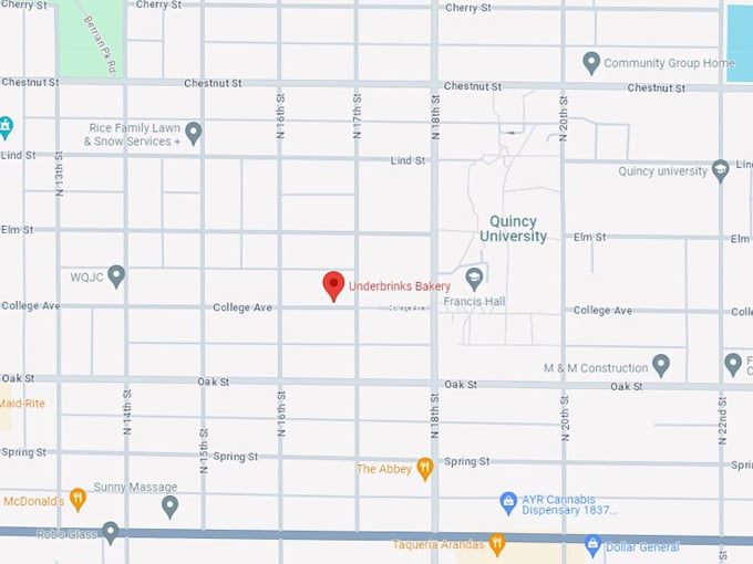 Underbrink's Bakery map