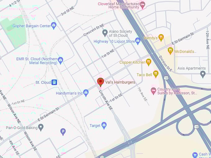 Val's Hamburgers 10 map