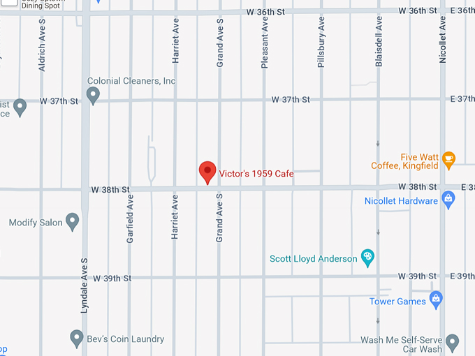 Victor's 1959 Cafe 10 Map