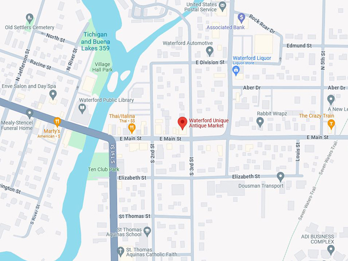 Waterford Unique Antique Market 10 map