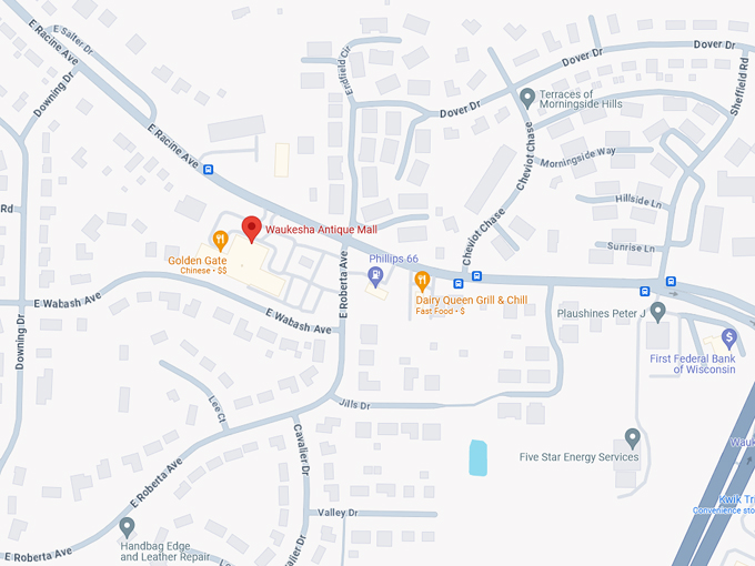 Waukesha Antique Mall 10 Map