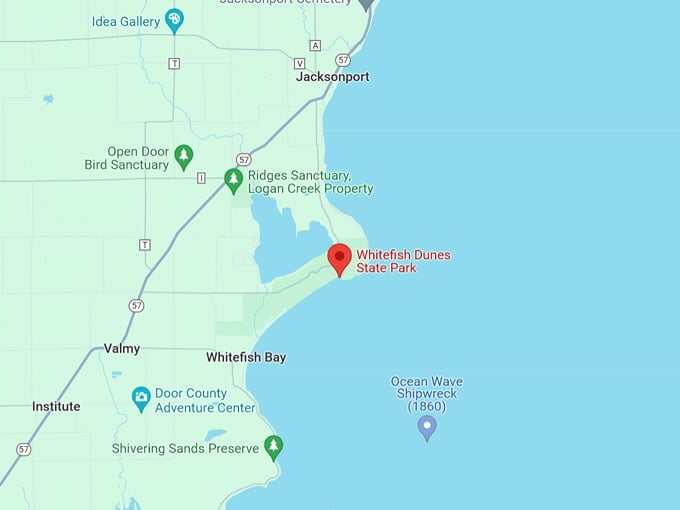 Whitefish Dunes Beach 10 Map