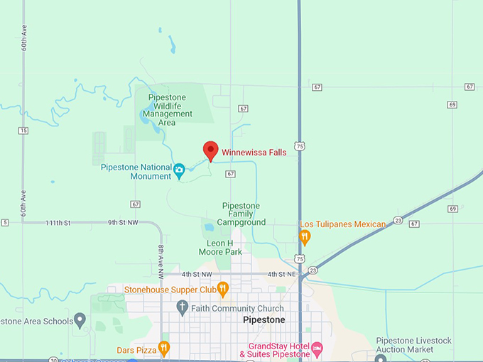 Winnewissa Falls 10 Map