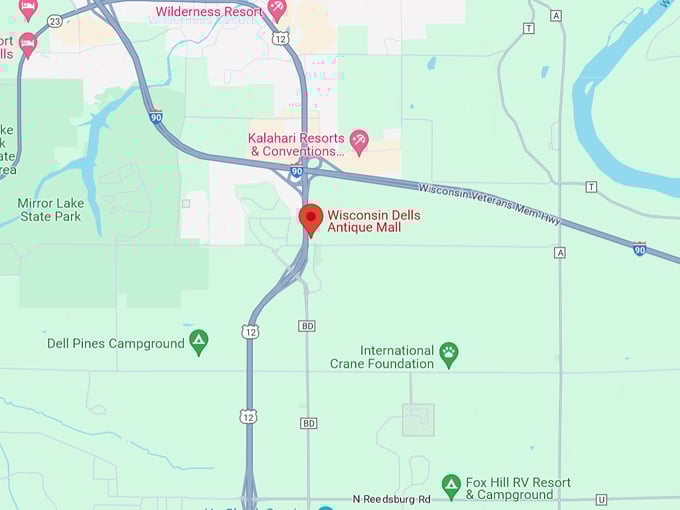 Wisconsin Dells Antique Mall 10 Map