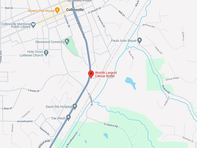 World's Largest Catsup Bottle 10 Map