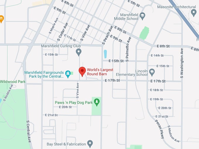 World's Largest Round Barn 10 Map