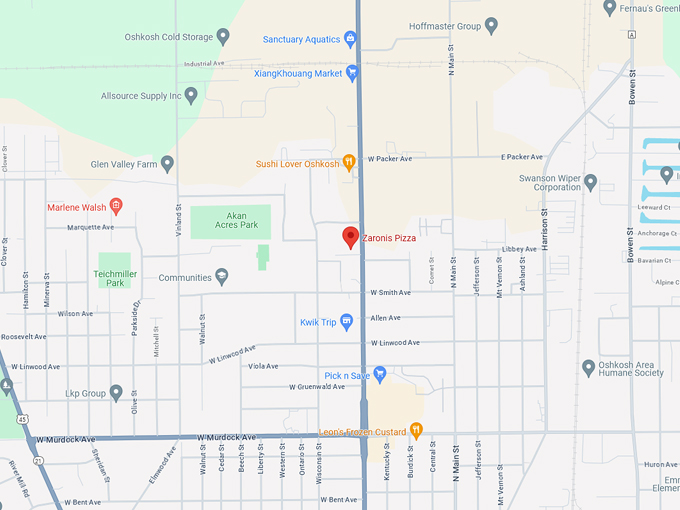 Zaroni's Pizza 10 Map