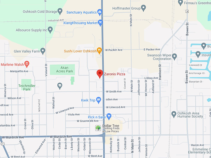 Zaronis Pizza 10 Map