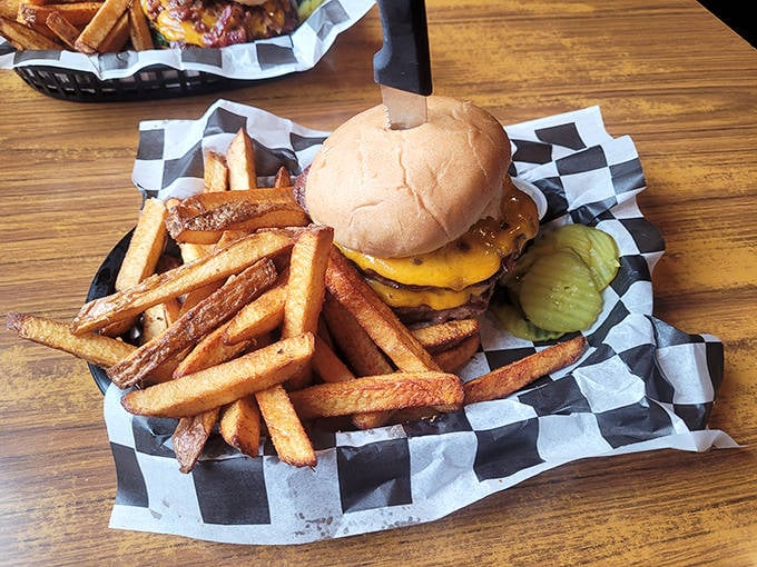 This isn't just a cheeseburger &ndash; it's a masterpiece of beef, melted cheese, and golden fries that might just make you weep with joy.