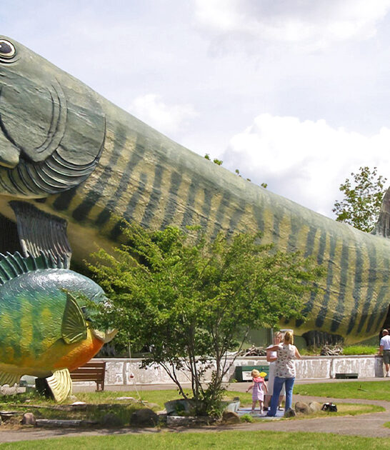 largest muskie sculpture wisconsin ftr