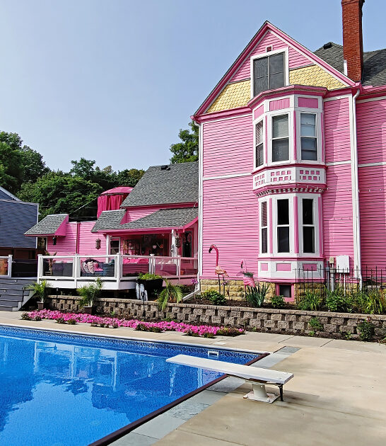 quirky pink airbnb wisconsin ftr