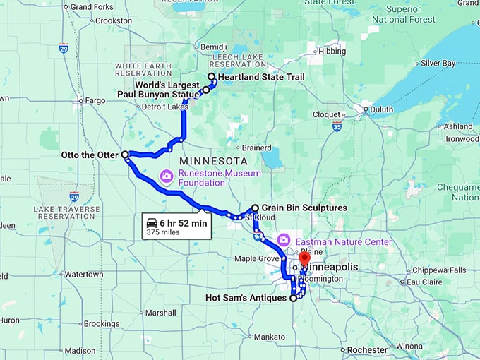 quirky road trip minnesota 11 map