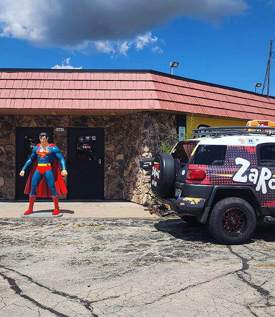 superhero themed pizzeria wisconsin ftr