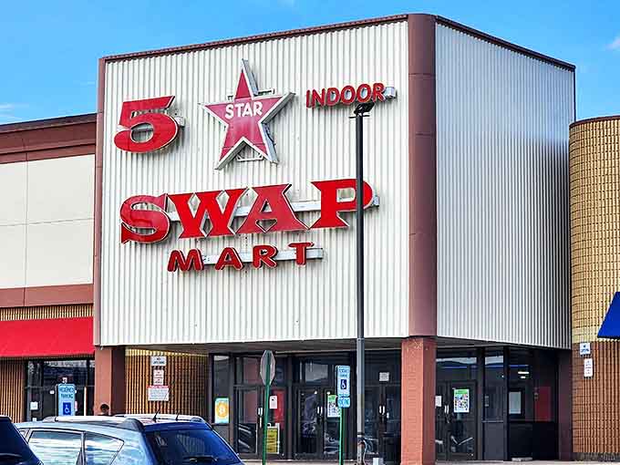 The iconic red star beckons shoppers like a retail lighthouse, promising treasures within this Villa Park institution that's more adventure than errand.