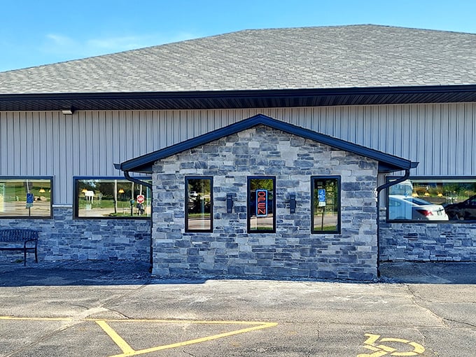 The stone-faced exterior of Boone County Restaurant promises homestyle comfort without pretension &ndash; a breakfast sanctuary in Caledonia's countryside.