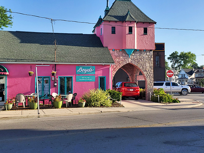 The unmistakable pink castle exterior of Boyd's stands out like a sugary mirage on Toledo's streetscape, beckoning sweet-toothed travelers inside.