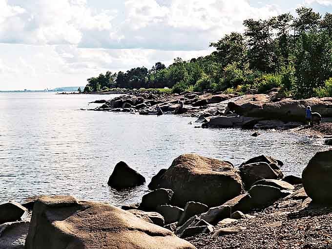 Brighton Beach welcomes rock hounds and nature lovers with its dramatic shoreline where Lake Superior's waves have polished stones for millennia.