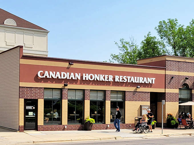 The welcoming facade of Canadian Honker Restaurant stands as a beacon of comfort food in Rochester, Minnesota, promising homestyle goodness inside.
