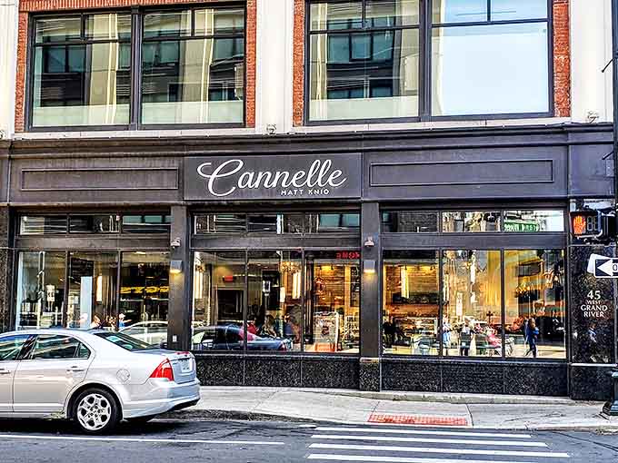 Cannelle's elegant storefront beckons with promises of buttery delights within &ndash; like a Parisian postcard dropped into Detroit's urban landscape.