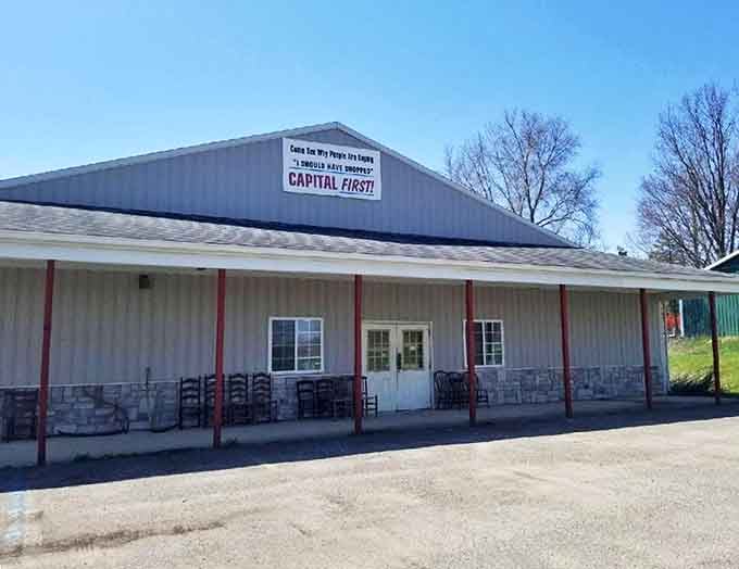 Capital Antiques' unassuming exterior hides a vast wonderland of treasures inside &ndash; like finding Narnia in a strip mall.