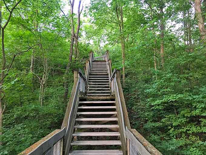 Castle Rock State Park welcomes visitors with its rustic entrance sign, promising natural wonders beyond the manicured lawn and stone foundation.