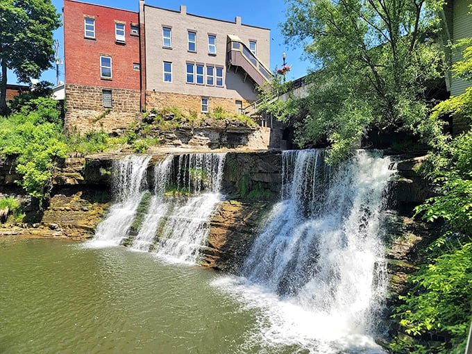 Downtown Chagrin Falls showcases nature's showstopper &ndash; a magnificent waterfall cascading right through the heart of this charming Ohio village.