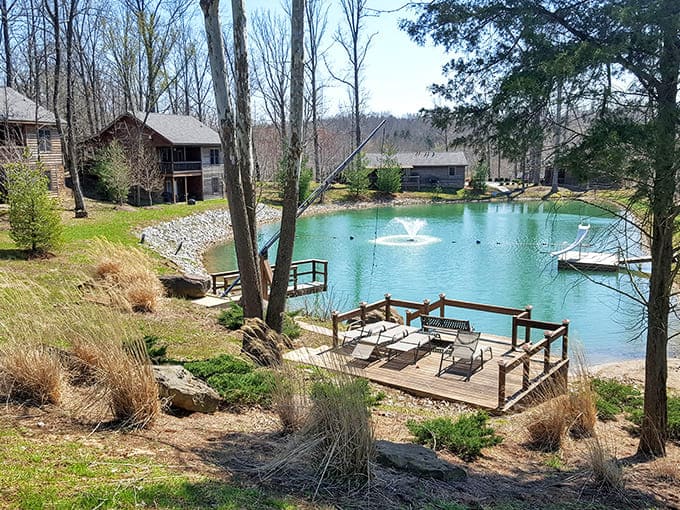 Rustic luxury meets waterfront serenity at these log cabins, where morning coffee comes with a side of breathtaking views.