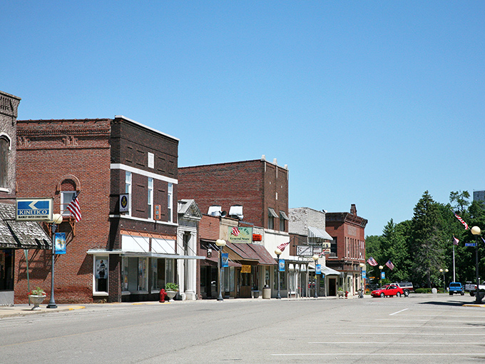 Farmer City's classic Main Street whispers stories of resilience and community, where brick buildings stand as monuments to small-town perseverance.