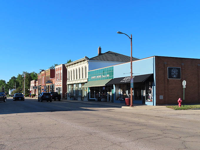 Fulton's main street whispers stories of yesteryear, where brick buildings stand as timeless sentinels of small-town American charm.