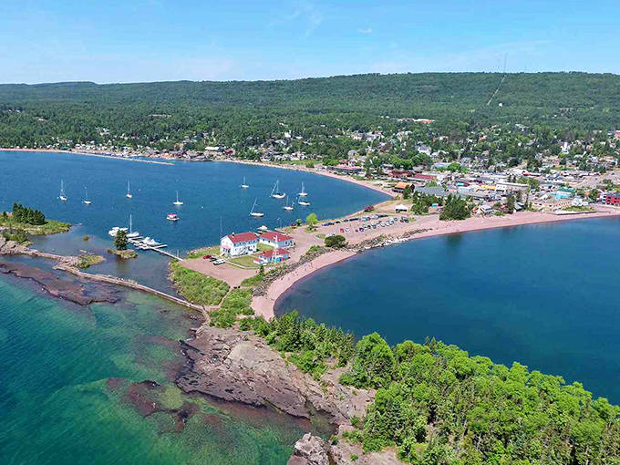 Grand Marais: Where the vast blue of Lake Superior meets Minnesota charm, creating a postcard-perfect harbor town that captivates at first glance.