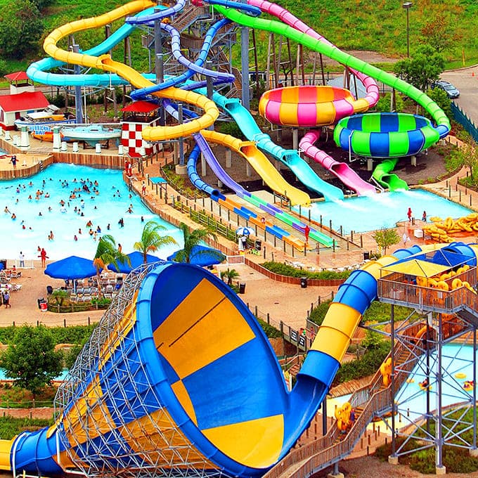 Hurricane Harbor Chicago: A kaleidoscope of twisting slides and splashing pools where summer dreams come true in technicolor glory.