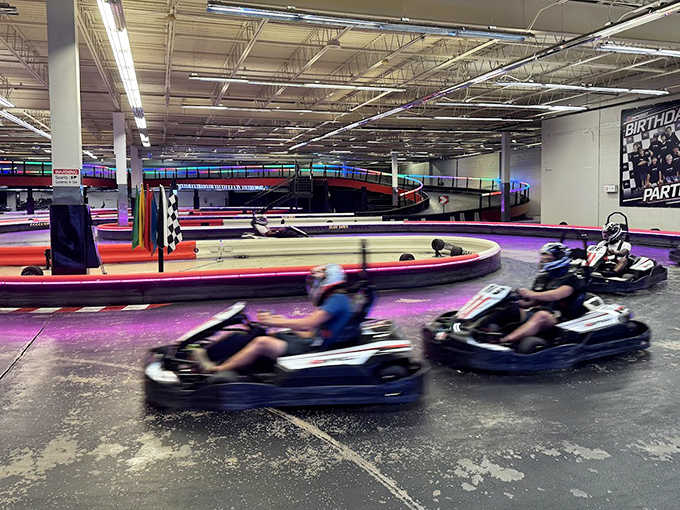 The indoor racing paradise at K1 Speed Daytona Beach, where speed demons of all ages can satisfy their need for velocity without weather worries.