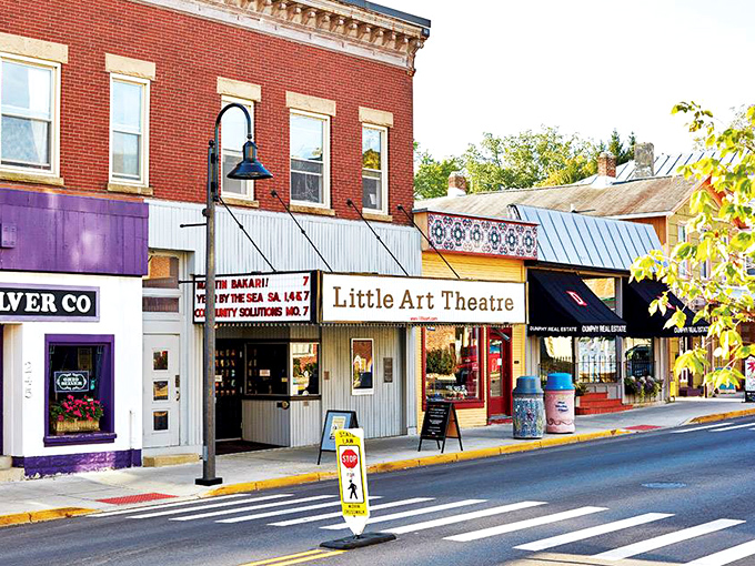 The Little Art Theatre stands as Yellow Springs' cultural cornerstone, where indie films find their audience and popcorn tastes mysteriously better than anywhere else.
