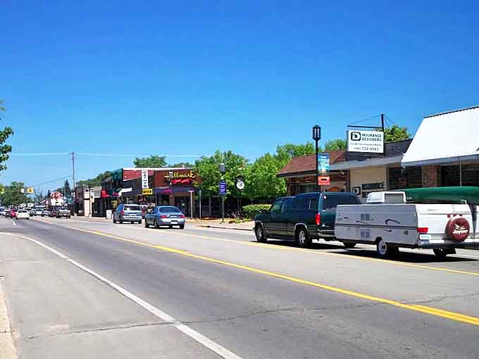 Oscoda's main street welcomes visitors with small-town charm and big-hearted hospitality &ndash; where "rush hour" means three cars at a stop sign.