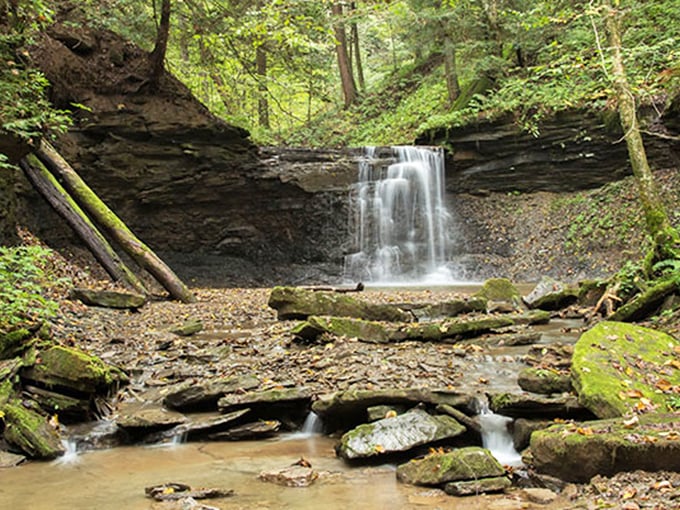 Nature's perfect waterfall &ndash; not too showy, not too shy &ndash; cascading over ancient rock with the grace of a seasoned performer.