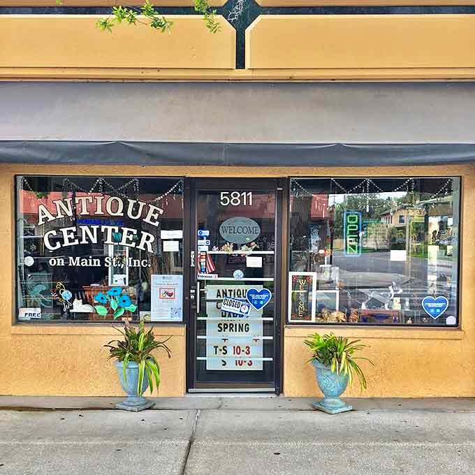 The unassuming facade of Antique Center on Main St. hides a universe of treasures within, like a book you can't judge by its cover.