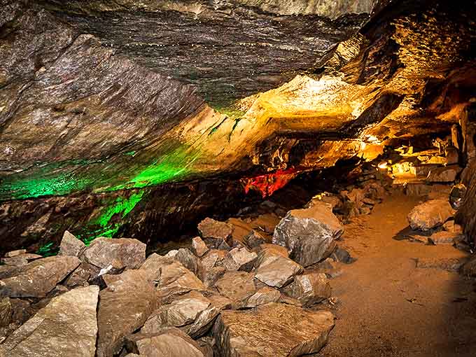 Nature's underground light show puts Vegas to shame with these colorful rock formations. Who needs neon when you've got millions of years of geology?
