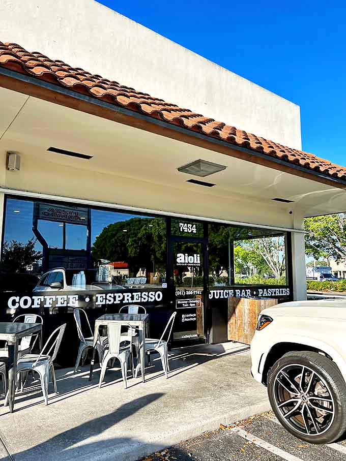 That terracotta tile roof and those metal chairs are calling your name louder than your snooze button ever could on a Saturday morning.