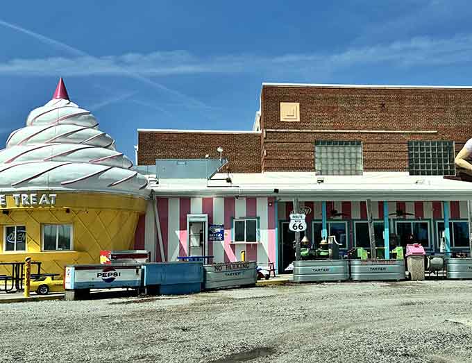 That giant pink elephant isn't just lawn art, it's your signal that ice cream paradise awaits on historic Route 66.