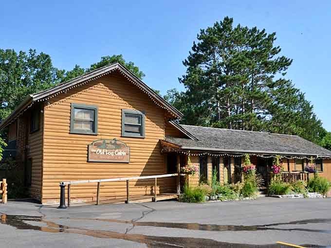 The quintessential northwoods dining experience begins at this charming wooden exterior, where rustic meets welcoming in perfect harmony.