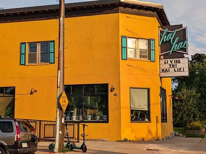 That cheerful yellow exterior isn't just eye-catching, it's a promise of the vibrant flavors waiting inside this Northeast Minneapolis treasure.