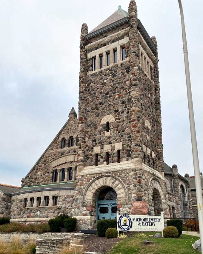A medieval fortress or sacred temple? This magnificent stone church-turned-brewery stands as Peoria's most jaw-dropping architectural transformation.