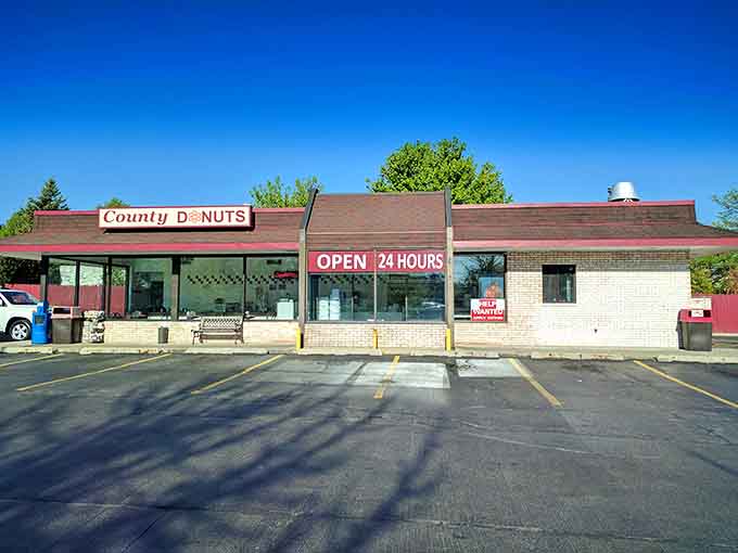 County Donuts stands ready to satisfy your cravings any hour of the day, because apparently, donut emergencies don't follow a schedule.