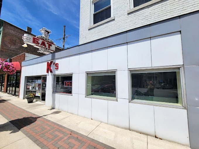 K's Hamburger Shop: That iconic white facade and vintage "EAT" sign aren't trying to be retro &ndash; they're the real deal, standing proudly on Troy's Main Street since forever.