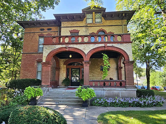 Victorian grandeur meets Midwestern charm in this architectural masterpiece, where every brick seems to whisper stories from another century.